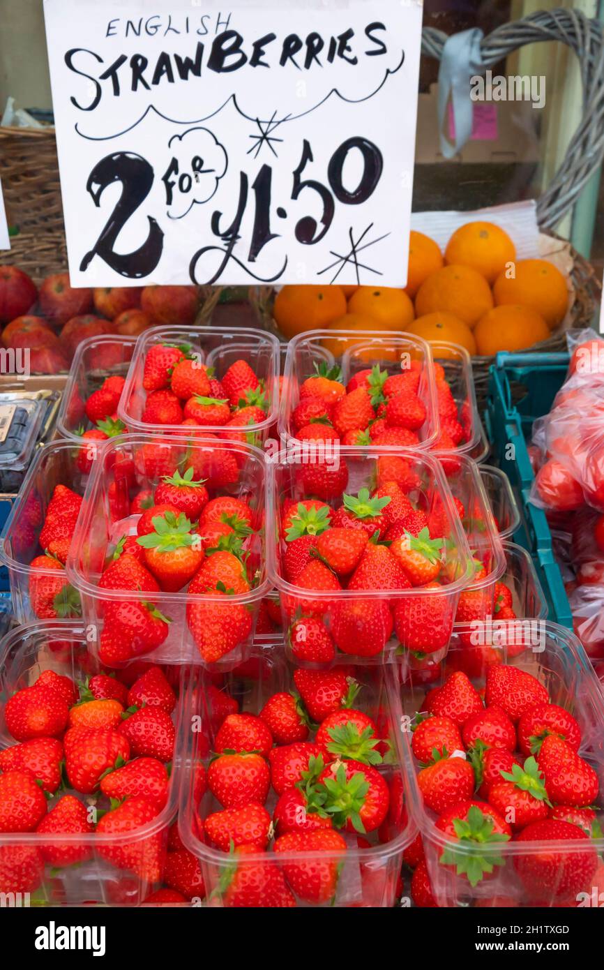 Ripe English grown Strawberries for sale at £1.50 for two punnets in ...