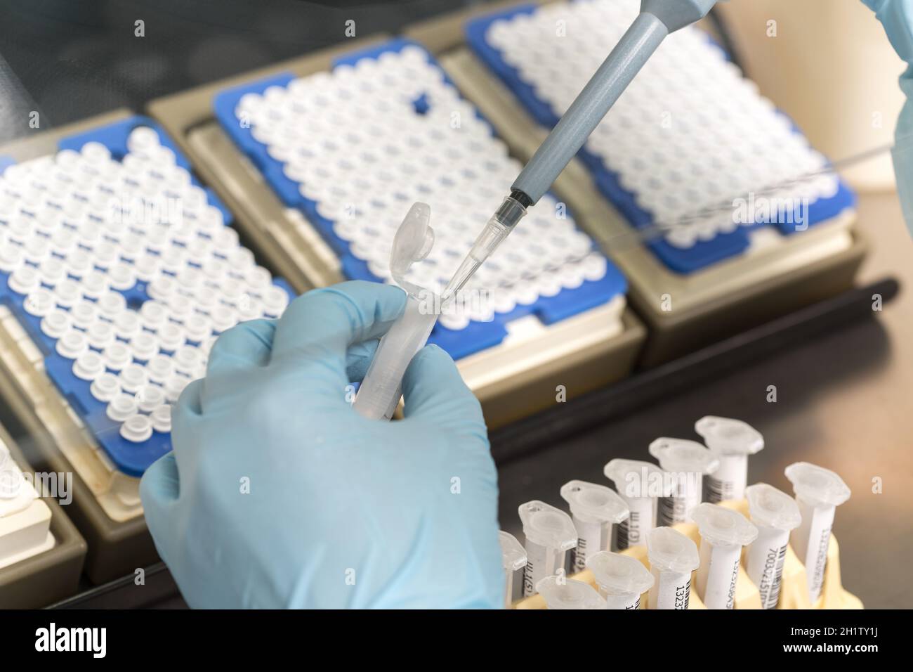 A chemical sample bottle. Centrifuge. A test tube vial sets for ...