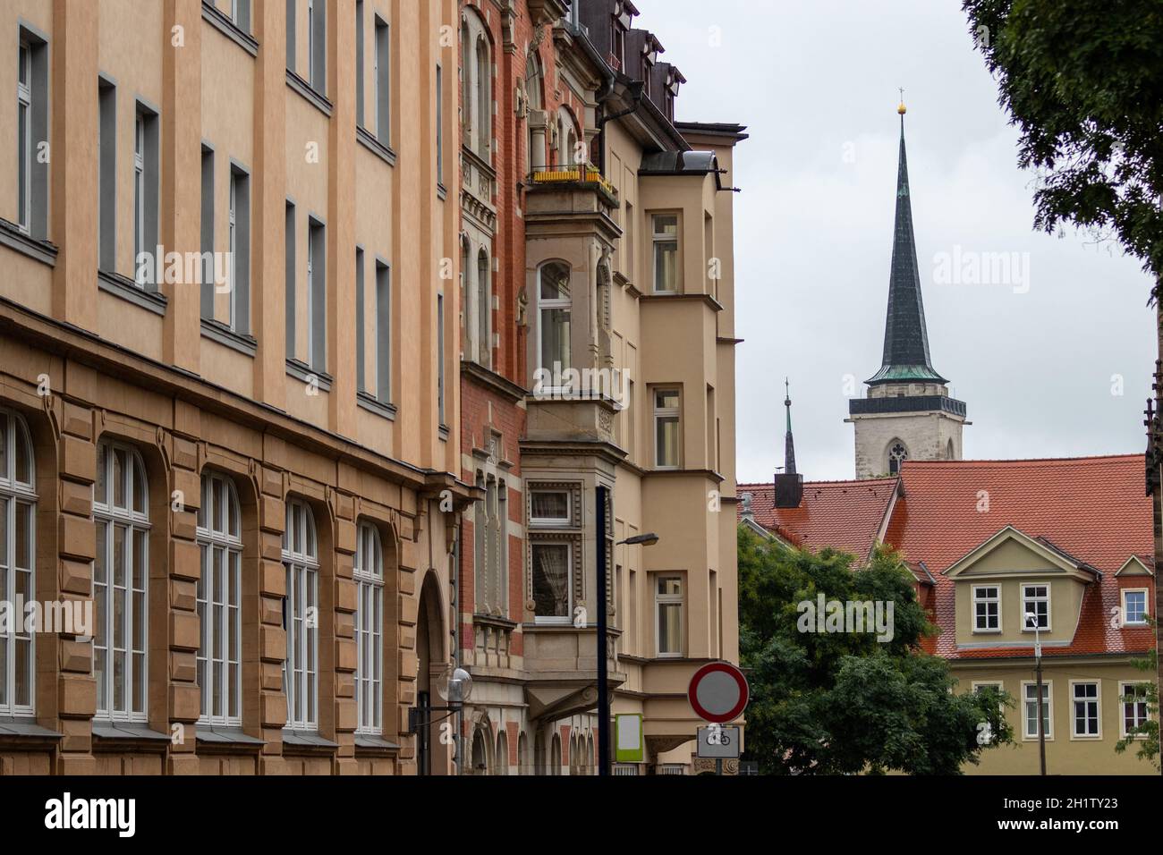 Street in erfurt, thuringia with historic house facades Stock Photo - Alamy