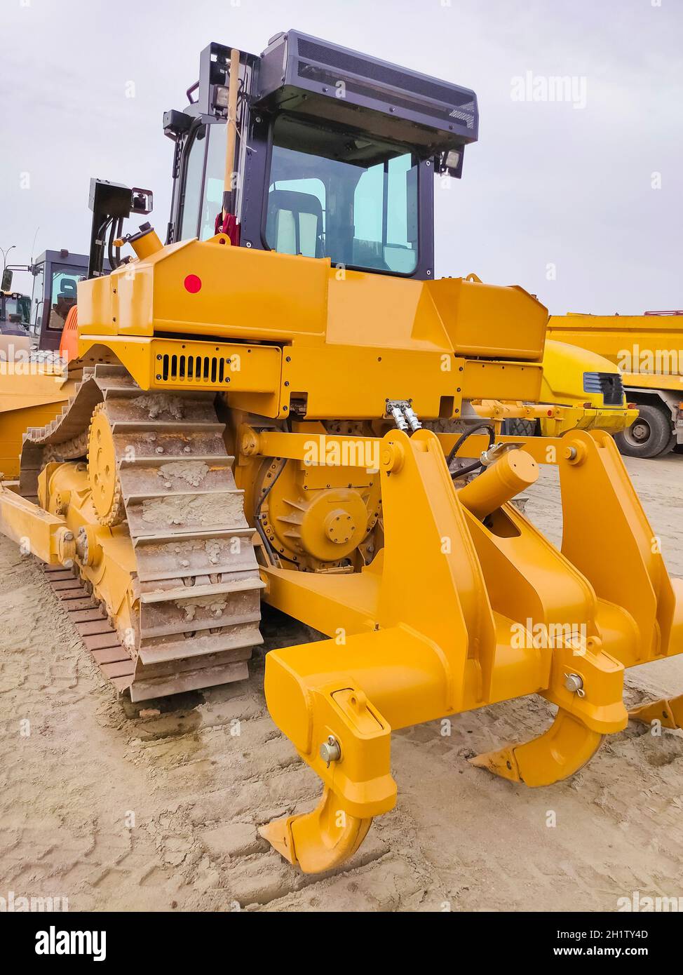 Caterpillar outdoor at construction site at Kiyv, Ukraine Stock Photo ...