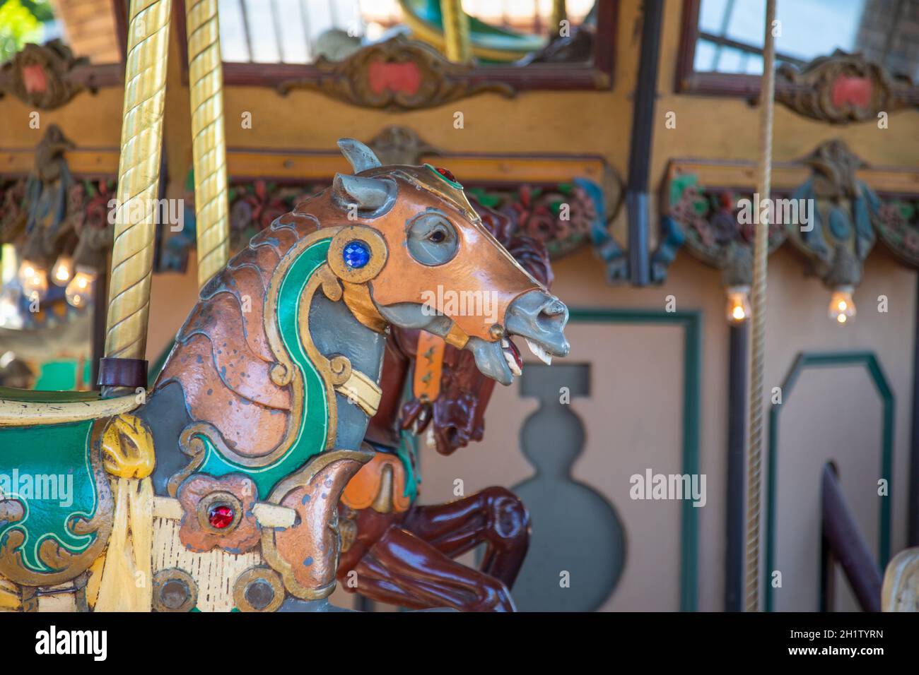 Details of Fairground Carousel Horse Stock Photo - Alamy