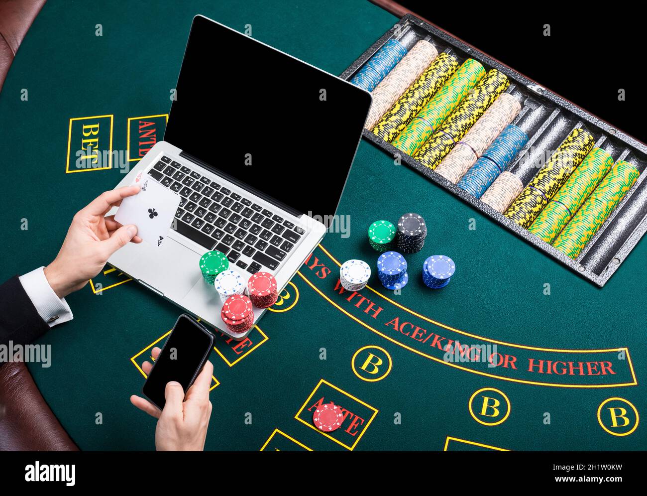 Rich poker player checking hi-res stock photography and images - Alamy