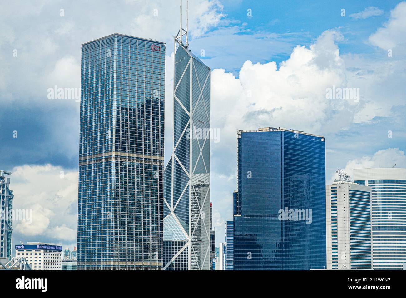 Empty high-rise buildings and the fine weather of Hong Kong. Shooting ...