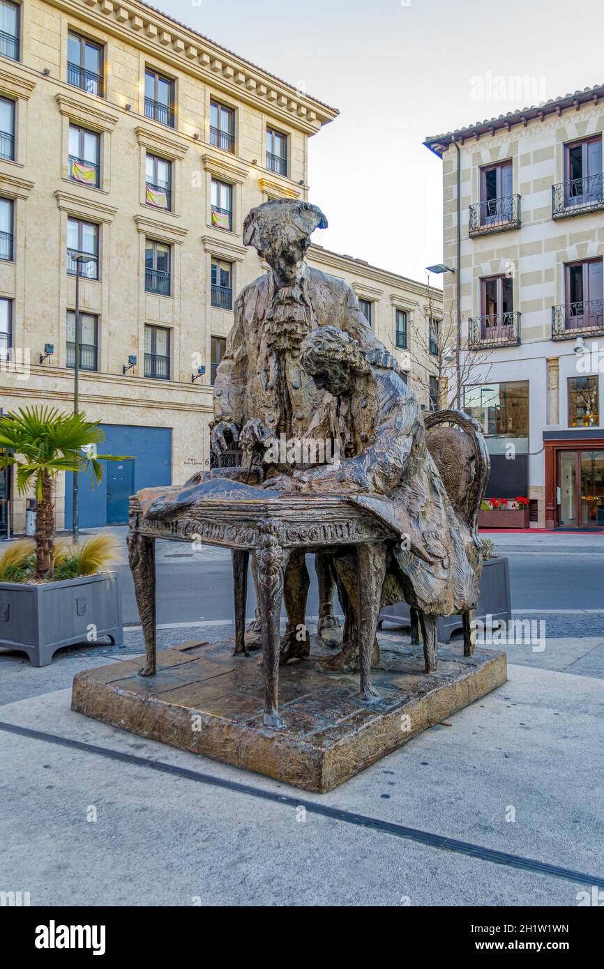 Bronze monument to architect Alberto de Churriguera and Frankish Count ...