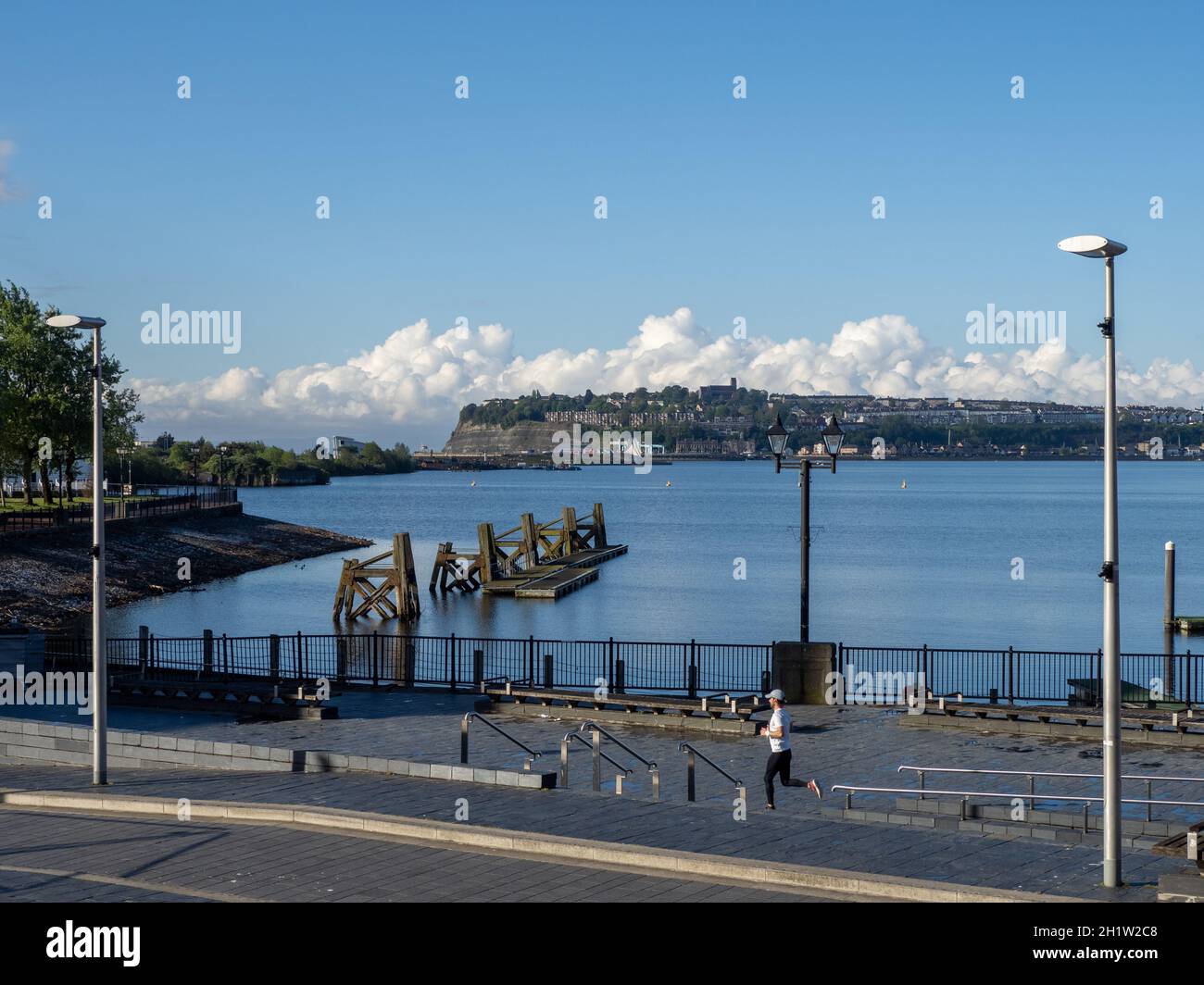 View from Harbour Drive across Cardiff Bay to Cardiff Bay Wetlands ...