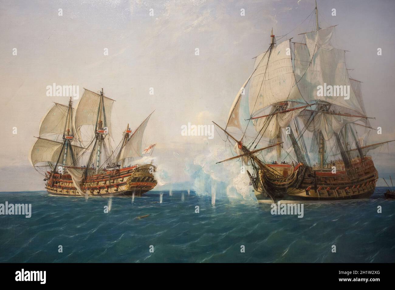 Naval Combat between the Spanish vessel Catalan and the British vessel ...