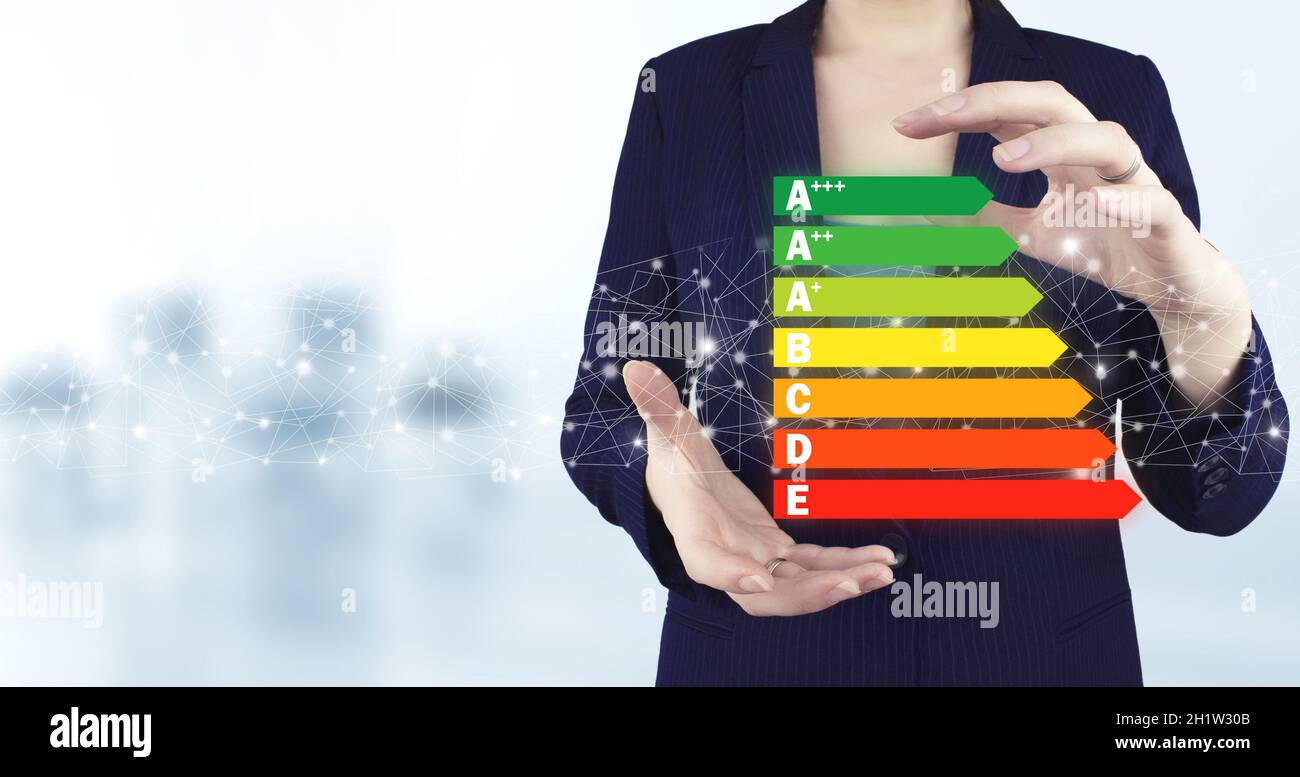 Good energy chart rating. Two hand holding virtual holographic energy ...