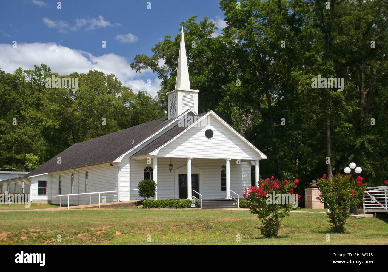 Small Rural Church With Blue Sky with Trees Stock Photo - Alamy