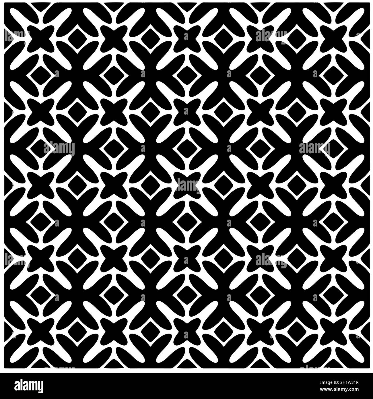 Seamless vector pattern in geometric ornamental style. Black pattern ...