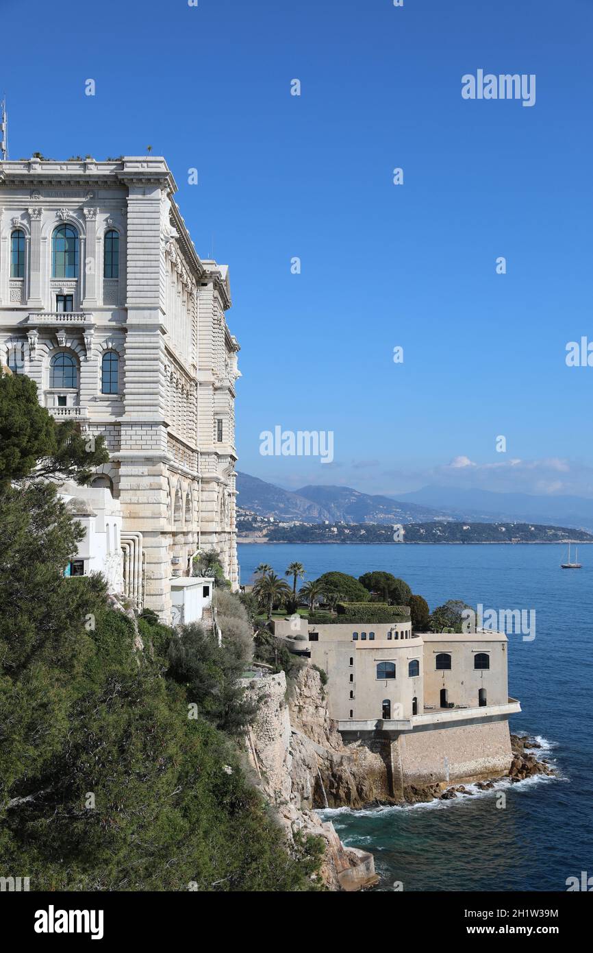 Monaco - February 20, 2021: Oceanographic Museum Building (Musée ...