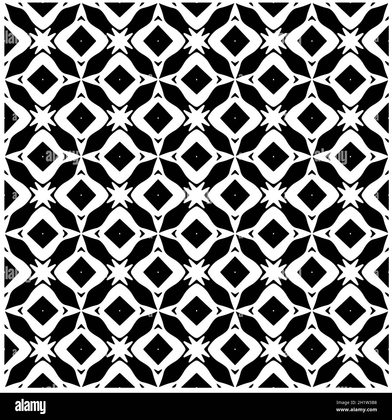 Seamless vector pattern in geometric ornamental style. Black pattern ...