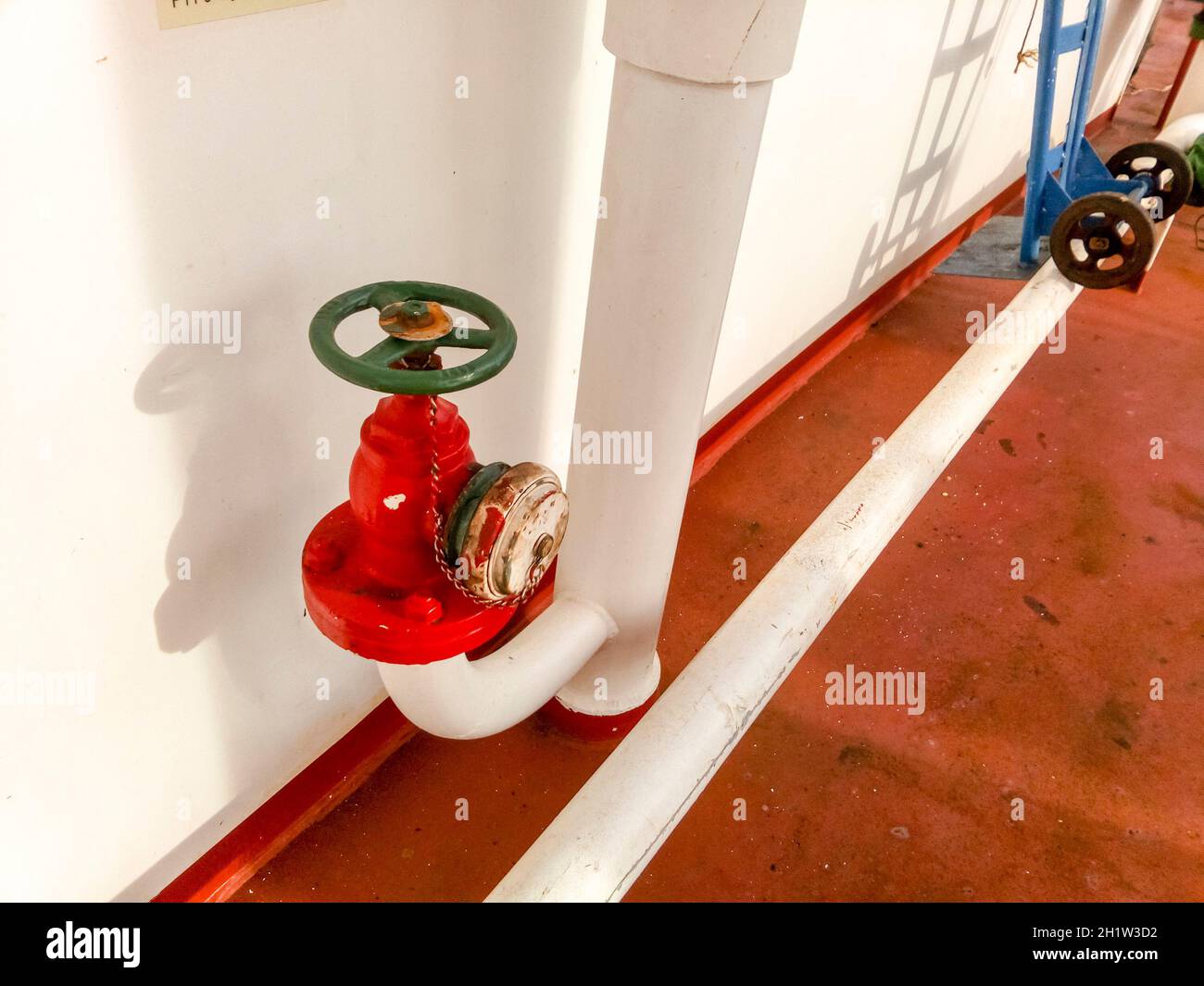 Manual shut-off valve of the outlet pipe of the water supply line of ...