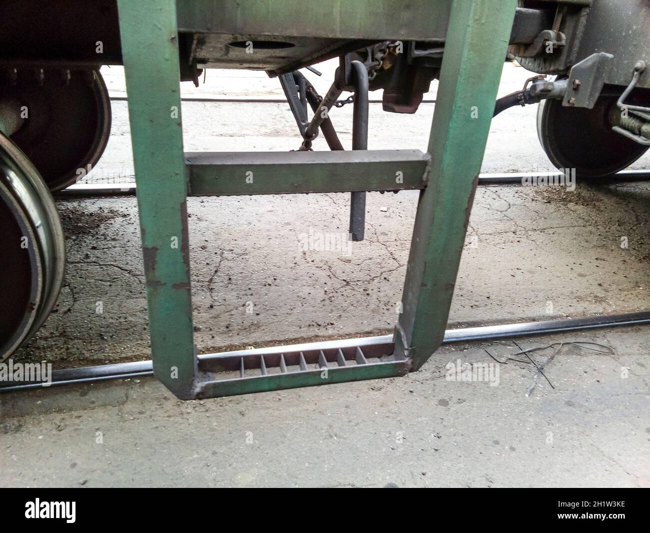 Lifting ladder to the freight railway car Stock Photo - Alamy