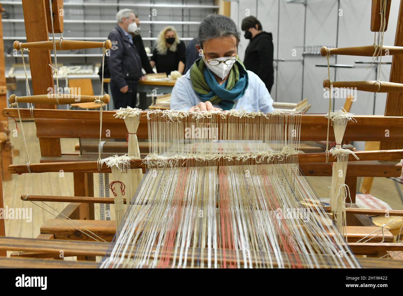 Webstuhl des Webereimuseums Haslach, Mühlviertel, Österreich, Europa ...