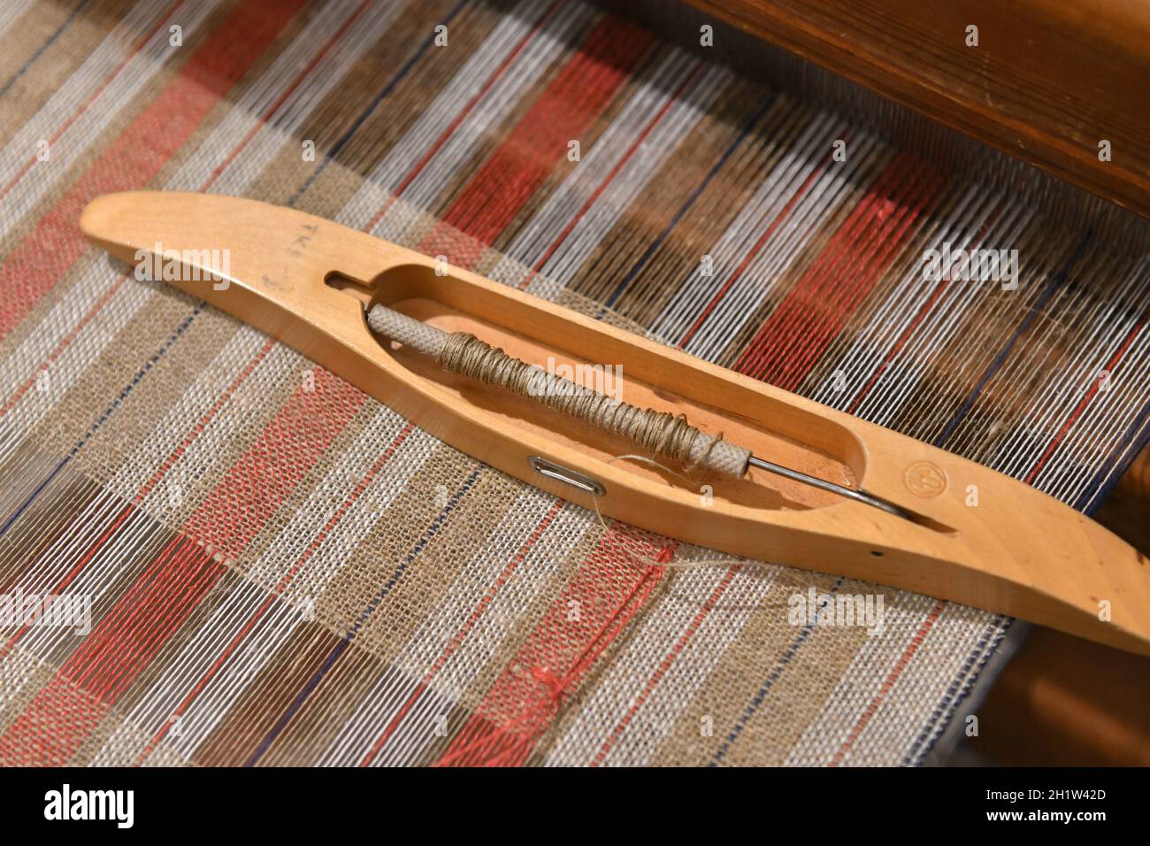 Webstuhl des Webereimuseums Haslach, Mühlviertel, Österreich, Europa ...