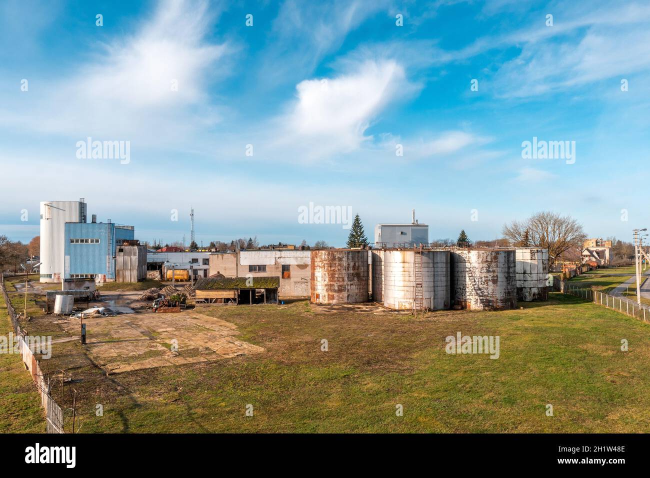 View of an abandoned industrial area Stock Photo - Alamy