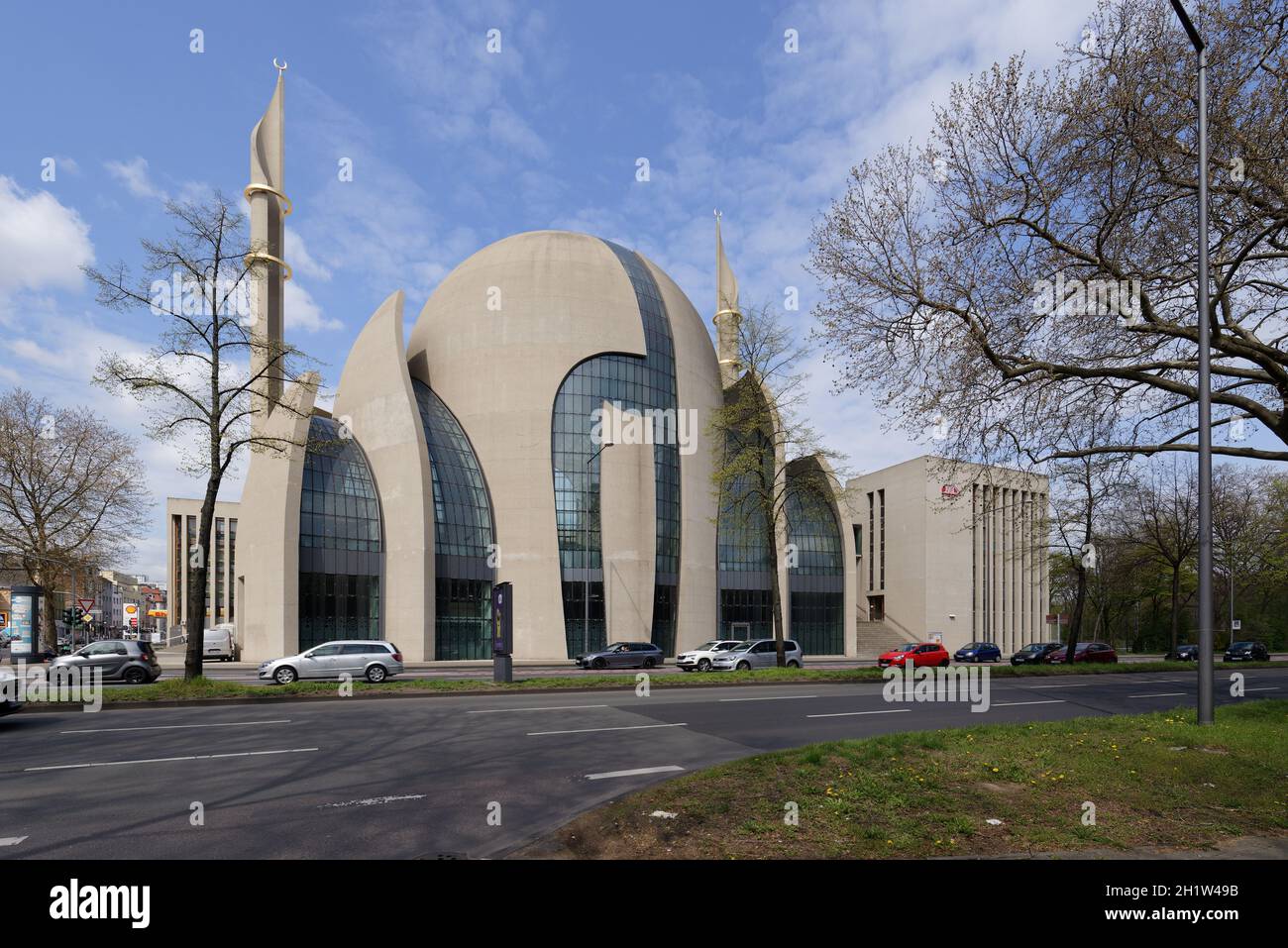Cologne, Germany - April 17, 2021: the cologne central mosque against a ...