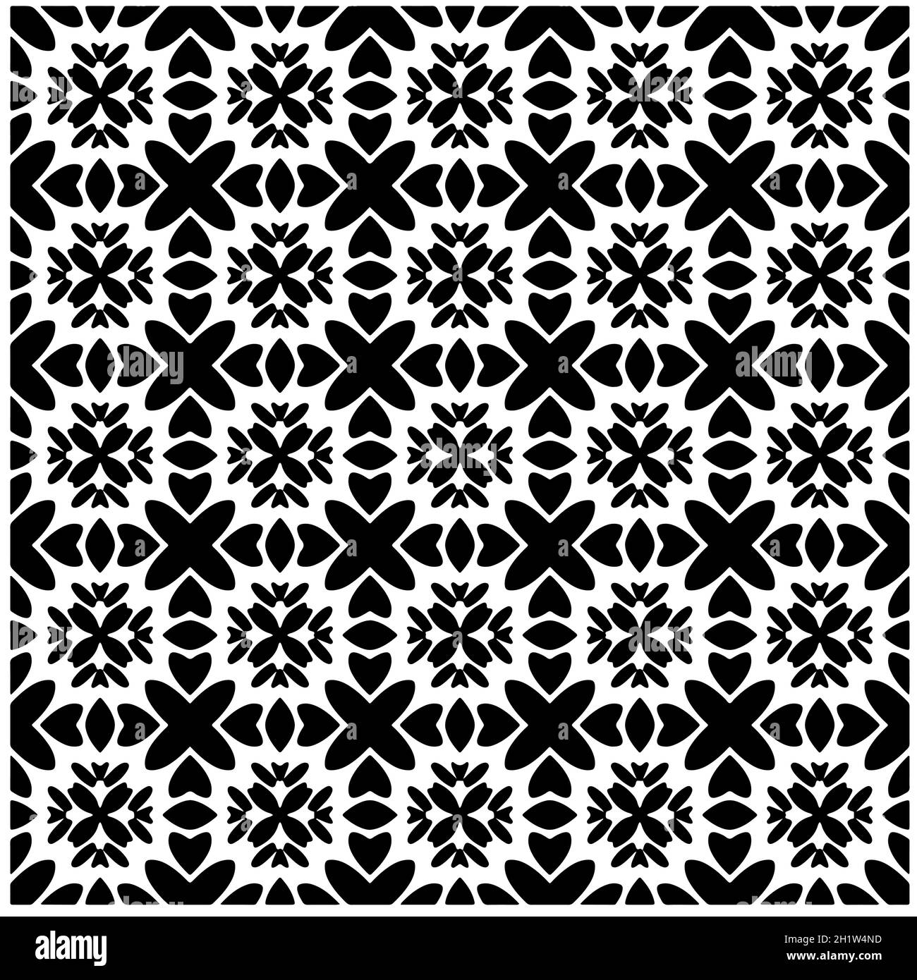 Seamless vector pattern in geometric ornamental style. Black pattern ...