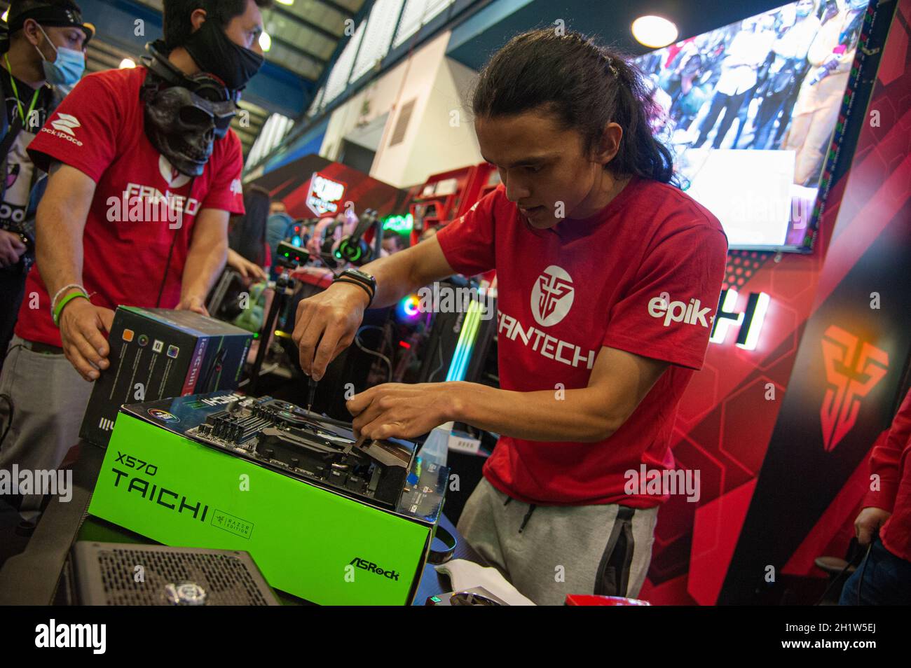 Bogota, Colombia, October 18, 2021. "Menkian" a famous Tech TikToker ...