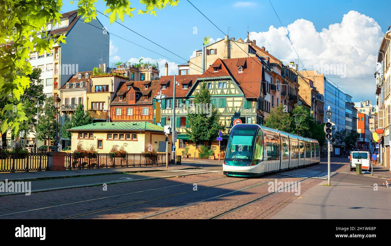 Modern tram on the street of Strasbourg, France Stock Photo - Alamy
