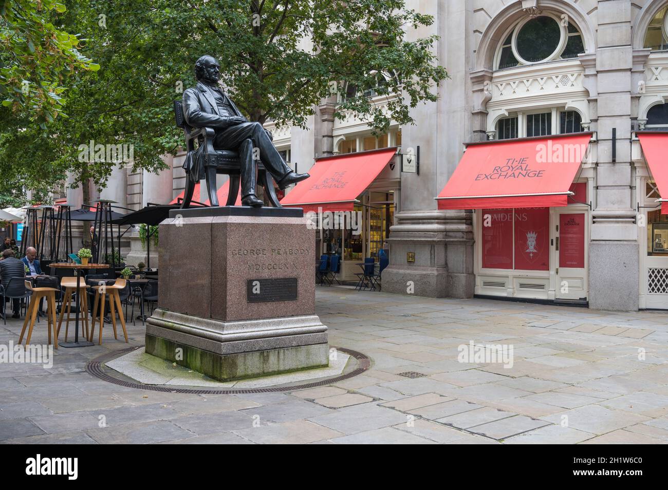 Statue of George Peabody in Royal Exchange Avenue, City of London ...
