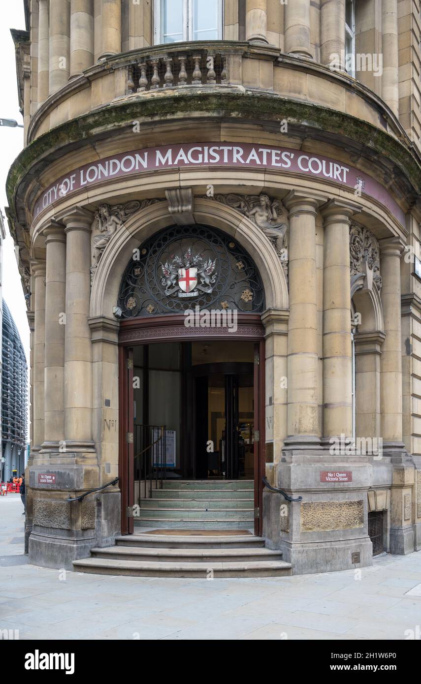 Main entrance to The City of London Magistrates Court. London, England ...