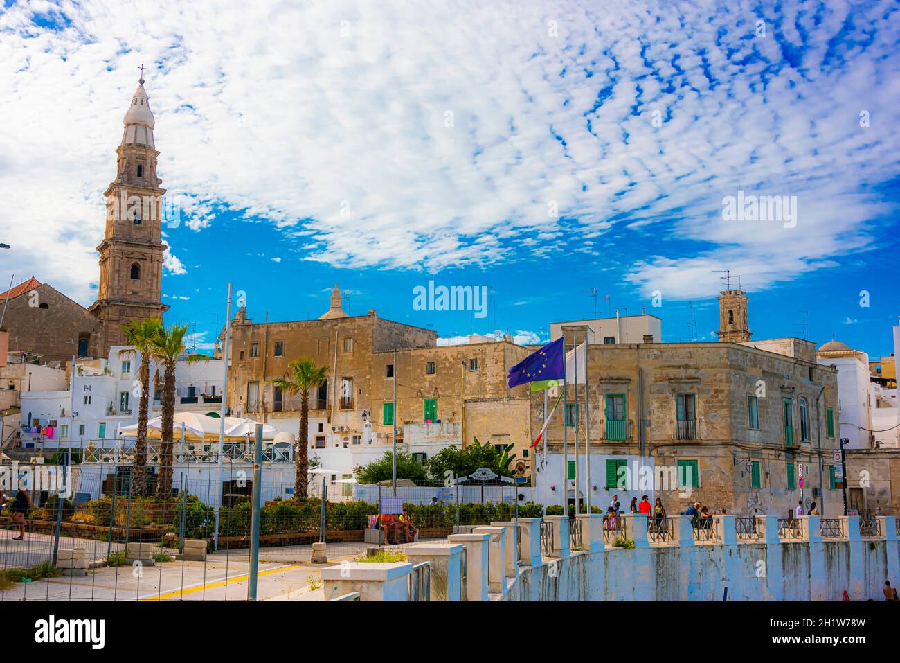 MONOPOLI, ITALY - SEP 2, 2020: View of Monopoli from the city beach of ...
