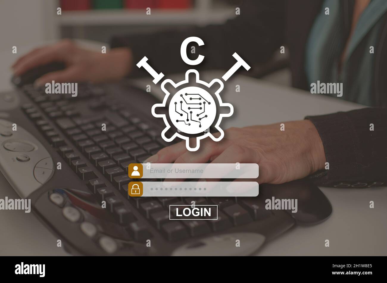 Ict concept illustrated by a picture on background Stock Photo - Alamy