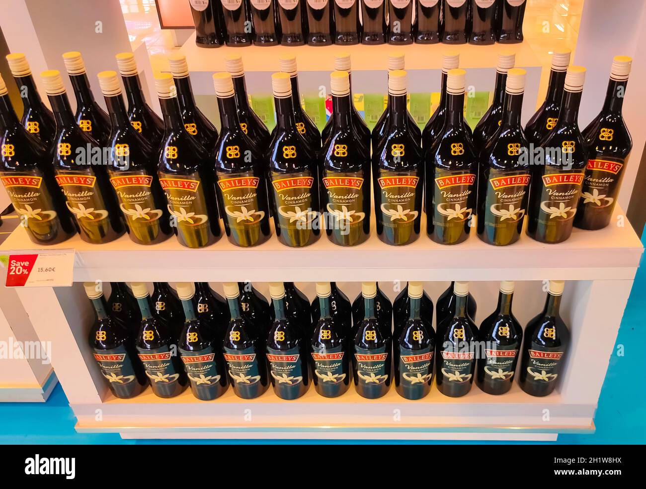 Antalya, Turkey - May 11, 2021: Bottles of Baileys on sale in the Duty ...