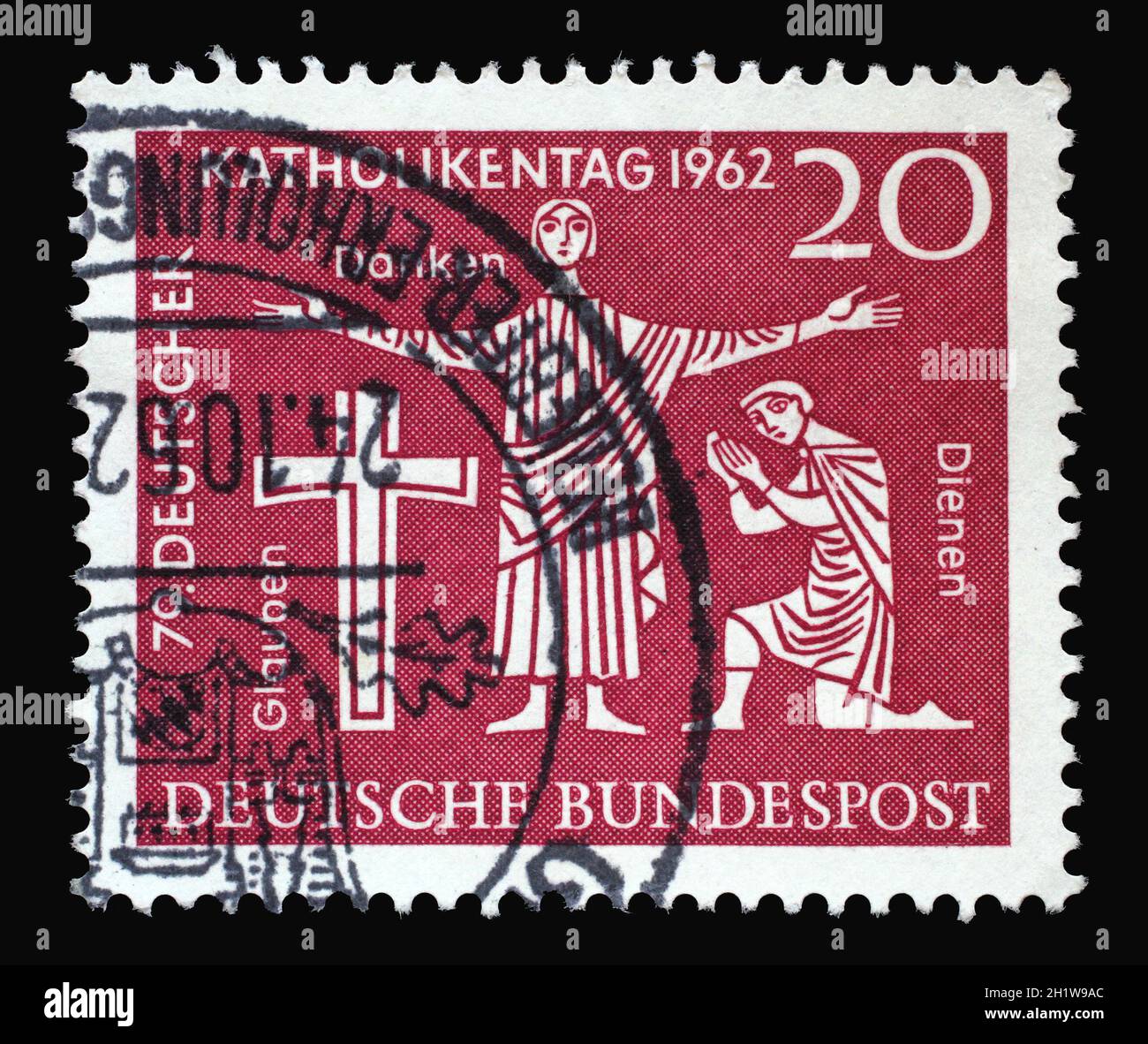 Stamp printed in Germany dedicated to German catholic day, shown the ...