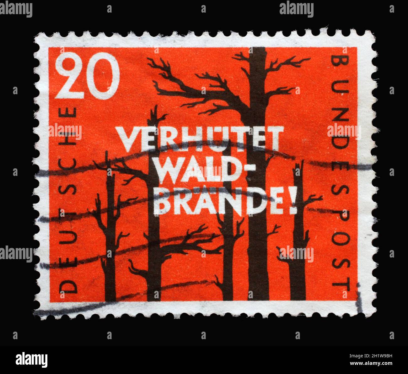 Stamp printed in Germany shows Prevent Forest Fires, circa 1958 Stock ...
