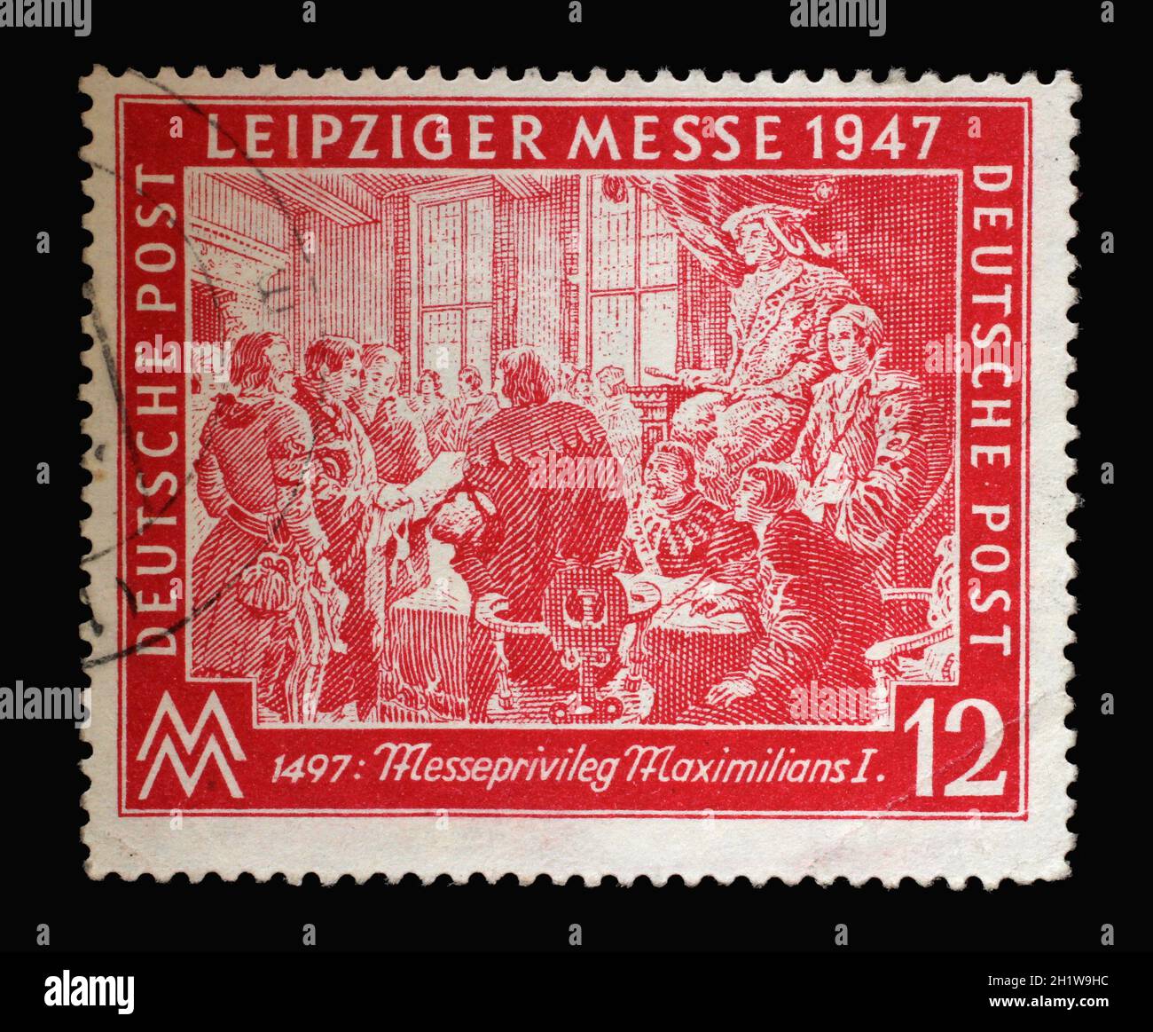 Stamp printed in Germany, American-British-Soviet Occupation (Trizone ...