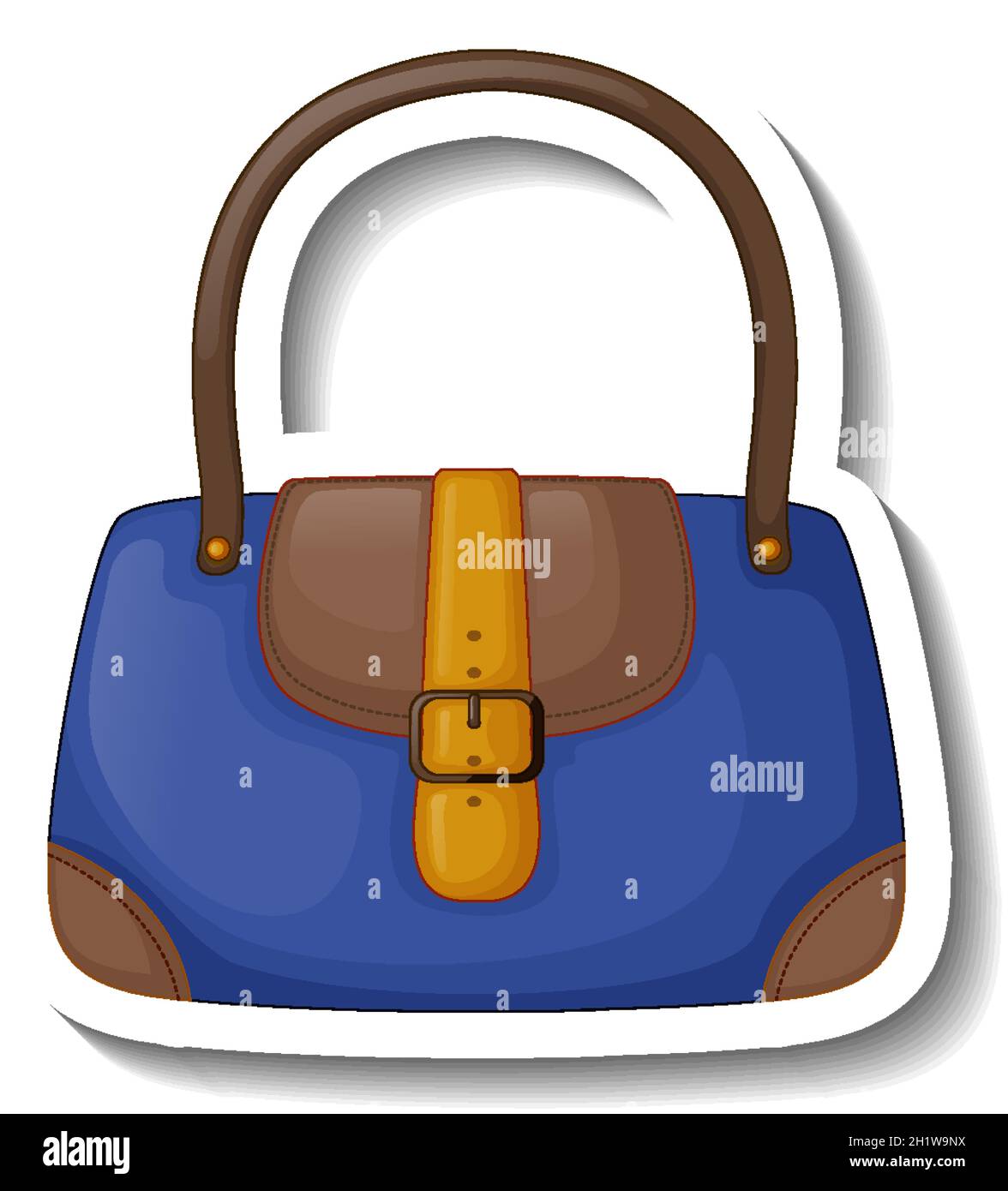 A sticker template with a women handbag isolated illustration Stock ...