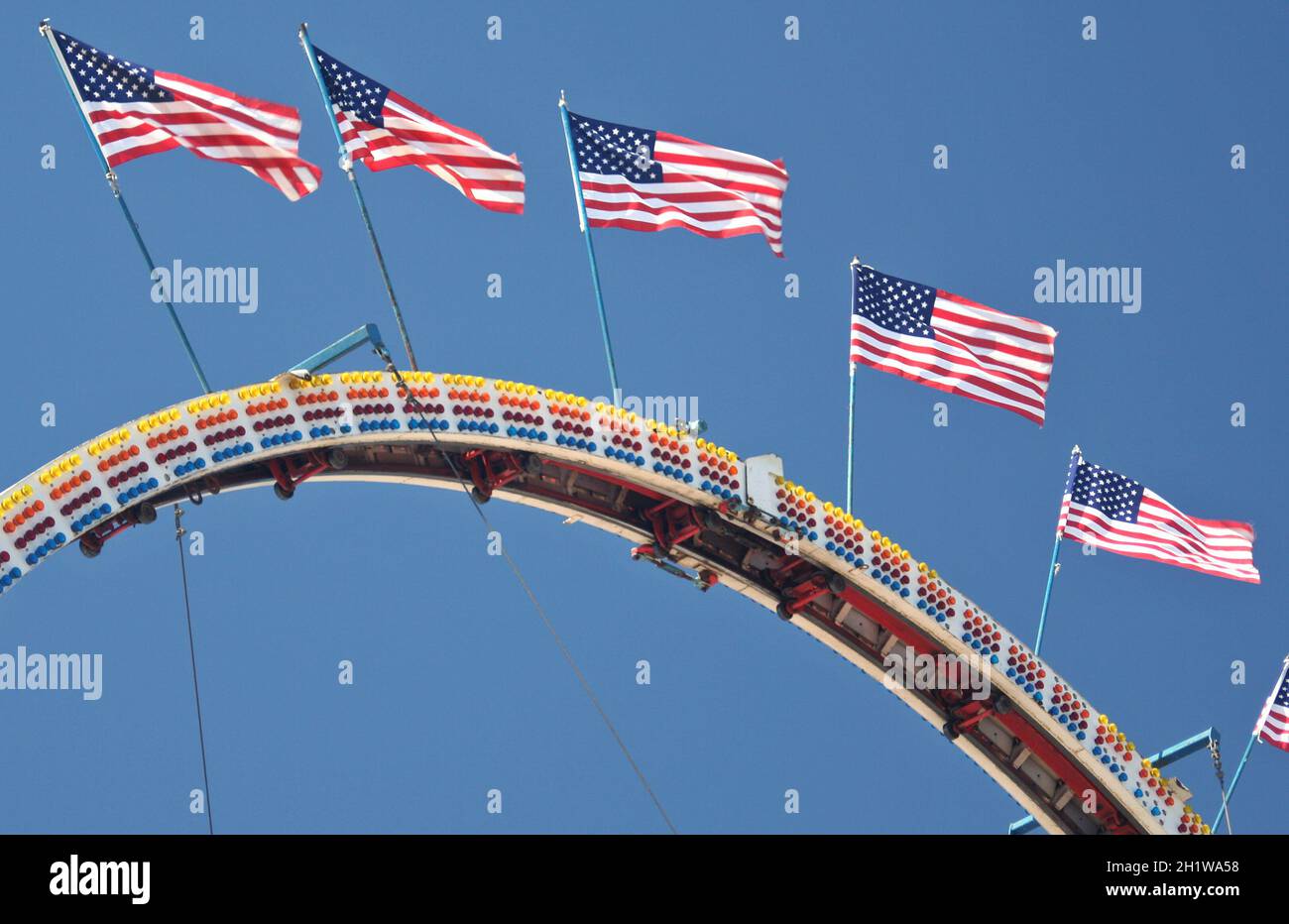 County Fair Carnival Rides with American Flags County Fair Stock Photo ...