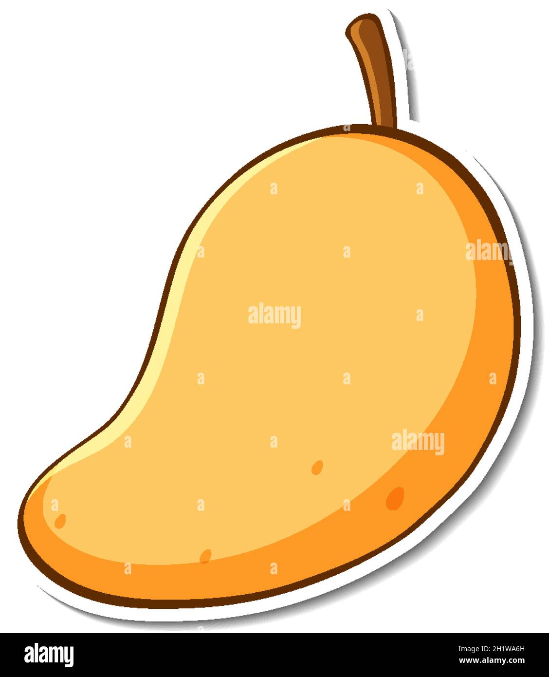 Sticker design with yellow mango isolated illustration Stock Vector ...