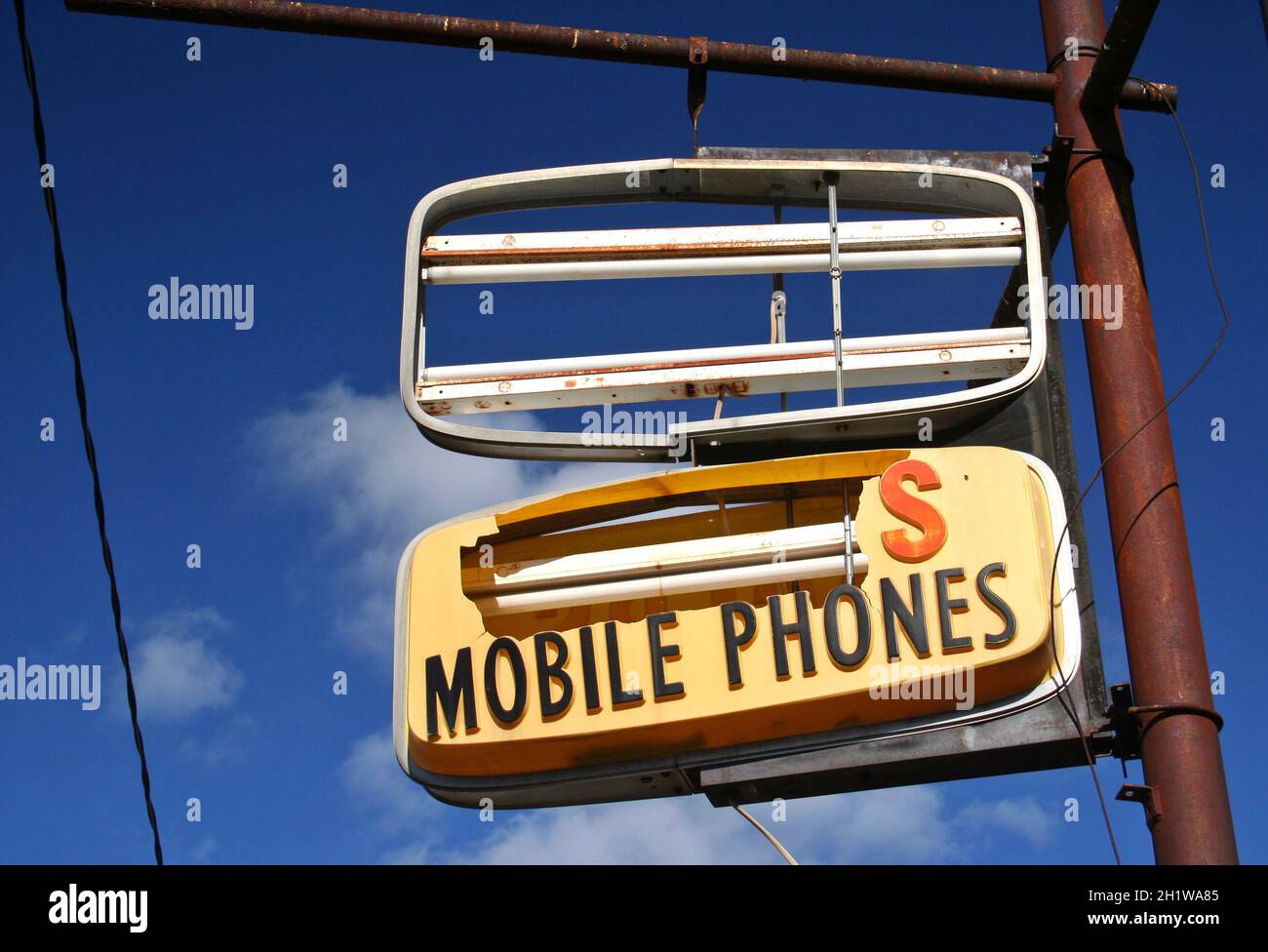 Vintage Mobile Phone Sign Stock Photo - Alamy