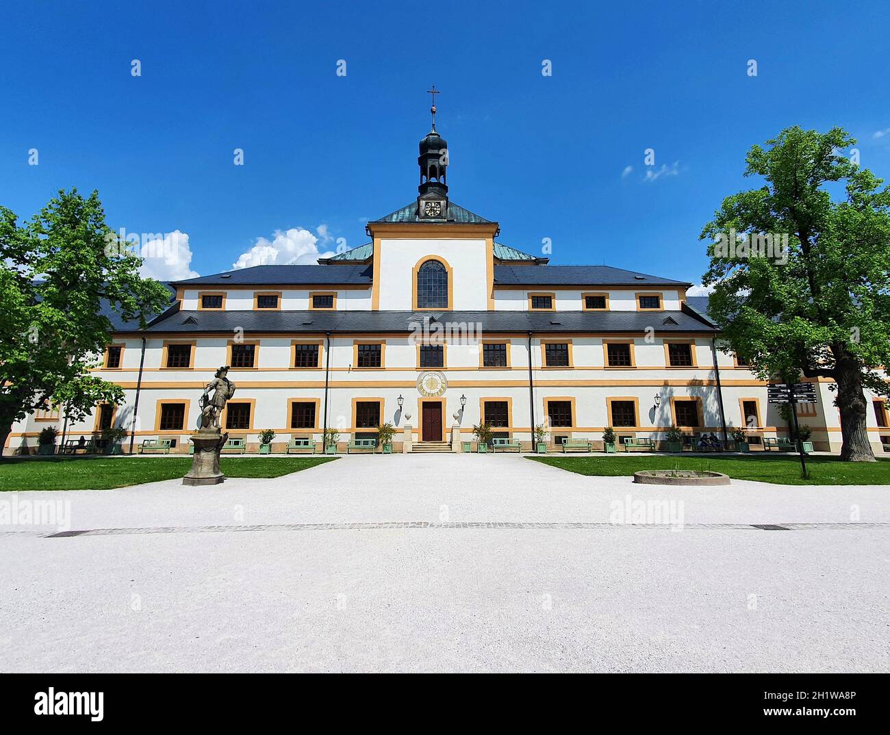 KUKS, CZECH REPUBLIC - JUNE 5, 2021: Kuks Hospital is a unique European ...