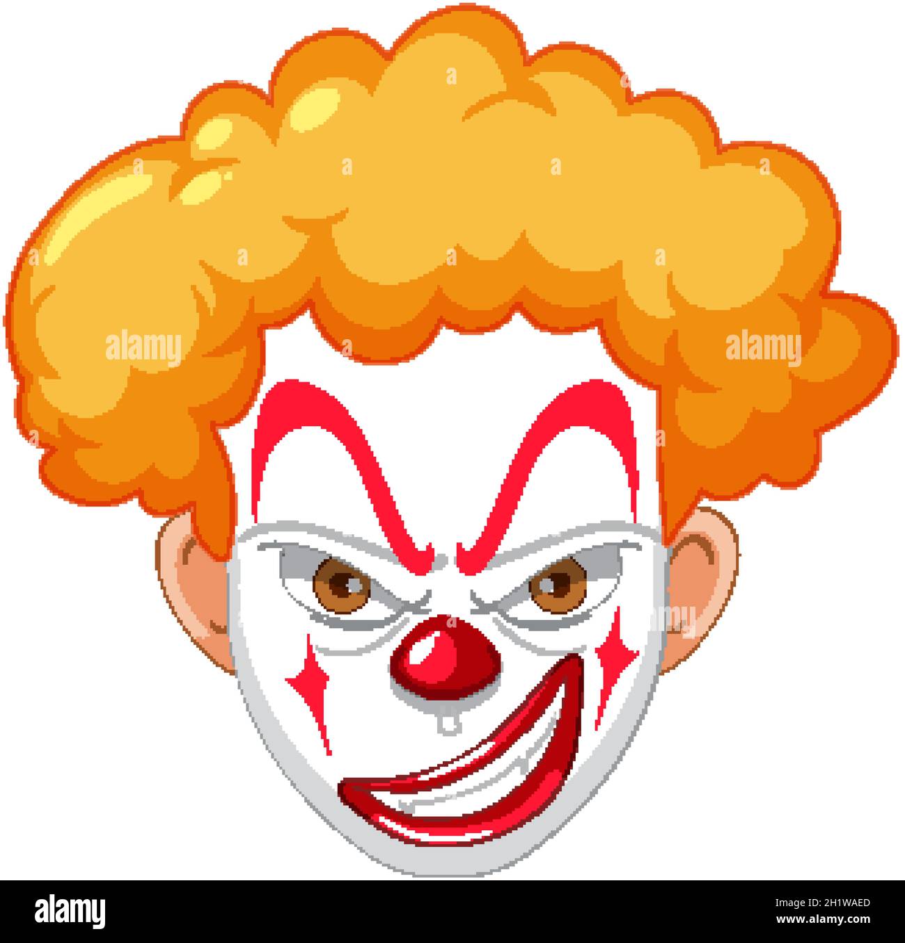 Scary Clown Face Cartoon