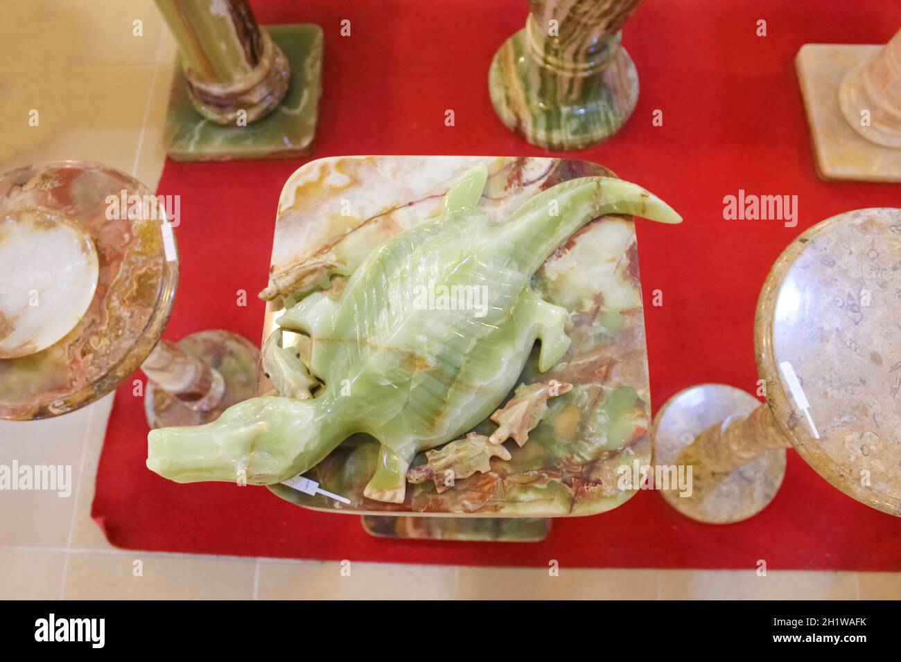 Antalya, Turkey - May 11, 2021: Onyx animal figures and vases for sale ...