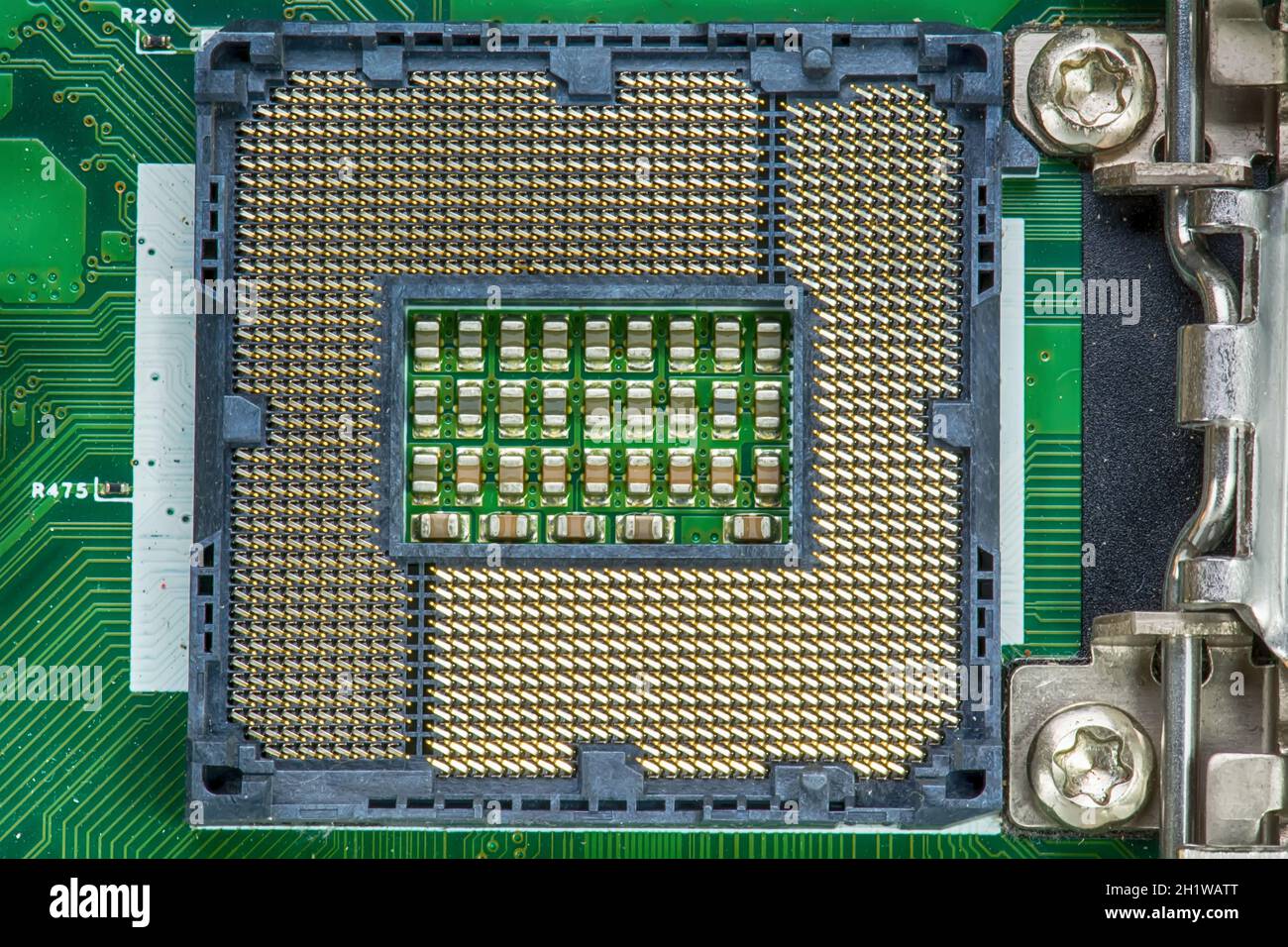 The components of the motherboard. Include chip, ic, cpu socket ...