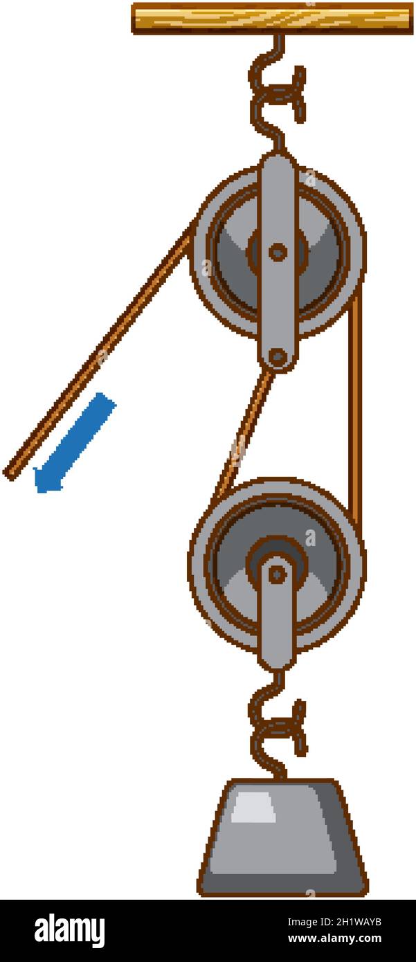 Science experiment on force and motion with pulley illustration Stock ...