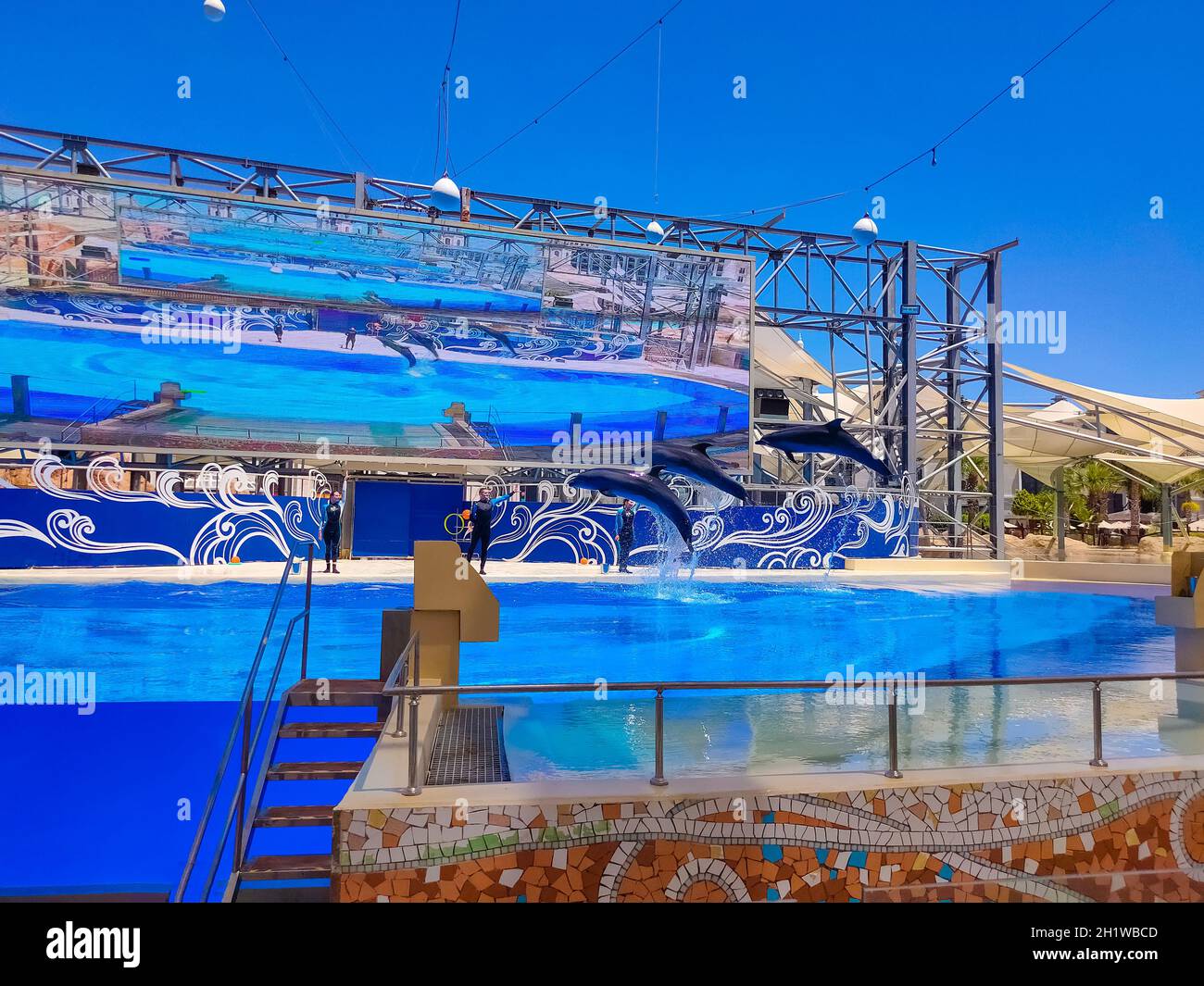 Belek, Antalya, Turkey - May 15, 2021: The Dolphins on creative ...