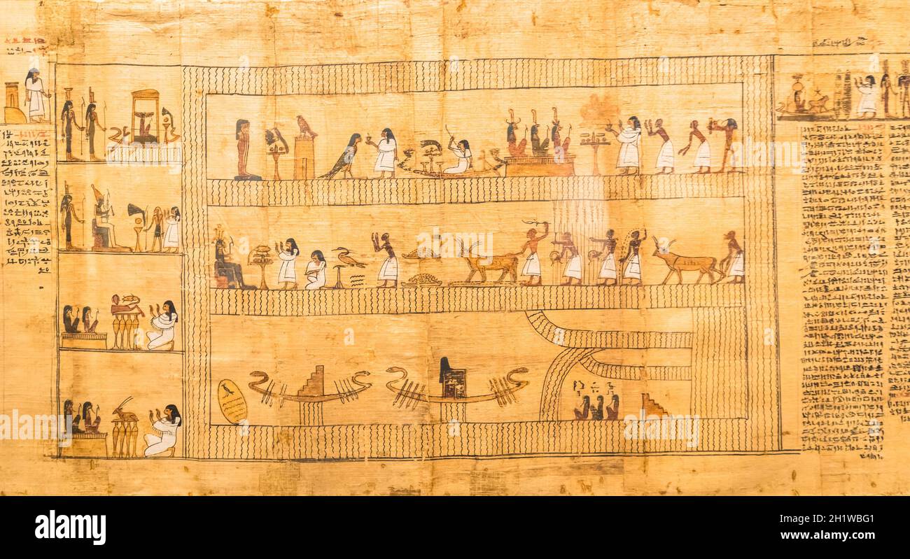 TURIN, ITALY - CIRCA MAY 2021: ancient Egyptian papyrus with ... TURIN, ITALY - CIRCA MAY 2021: ancient Egyptian papyrus with ...
