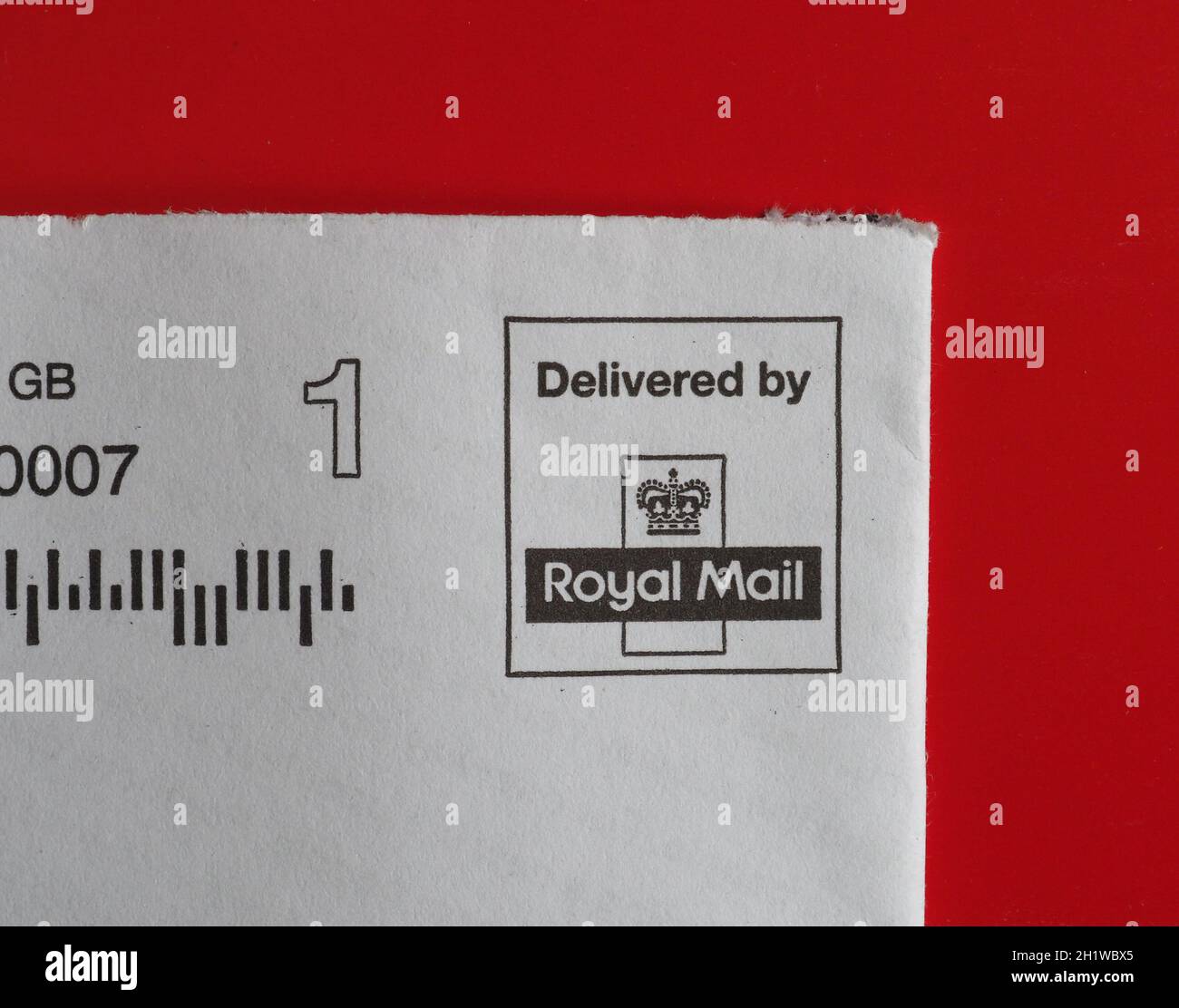 LONDON, UK - CIRCA MAY 2021: Delivered by Royal Mail postage meter used ...