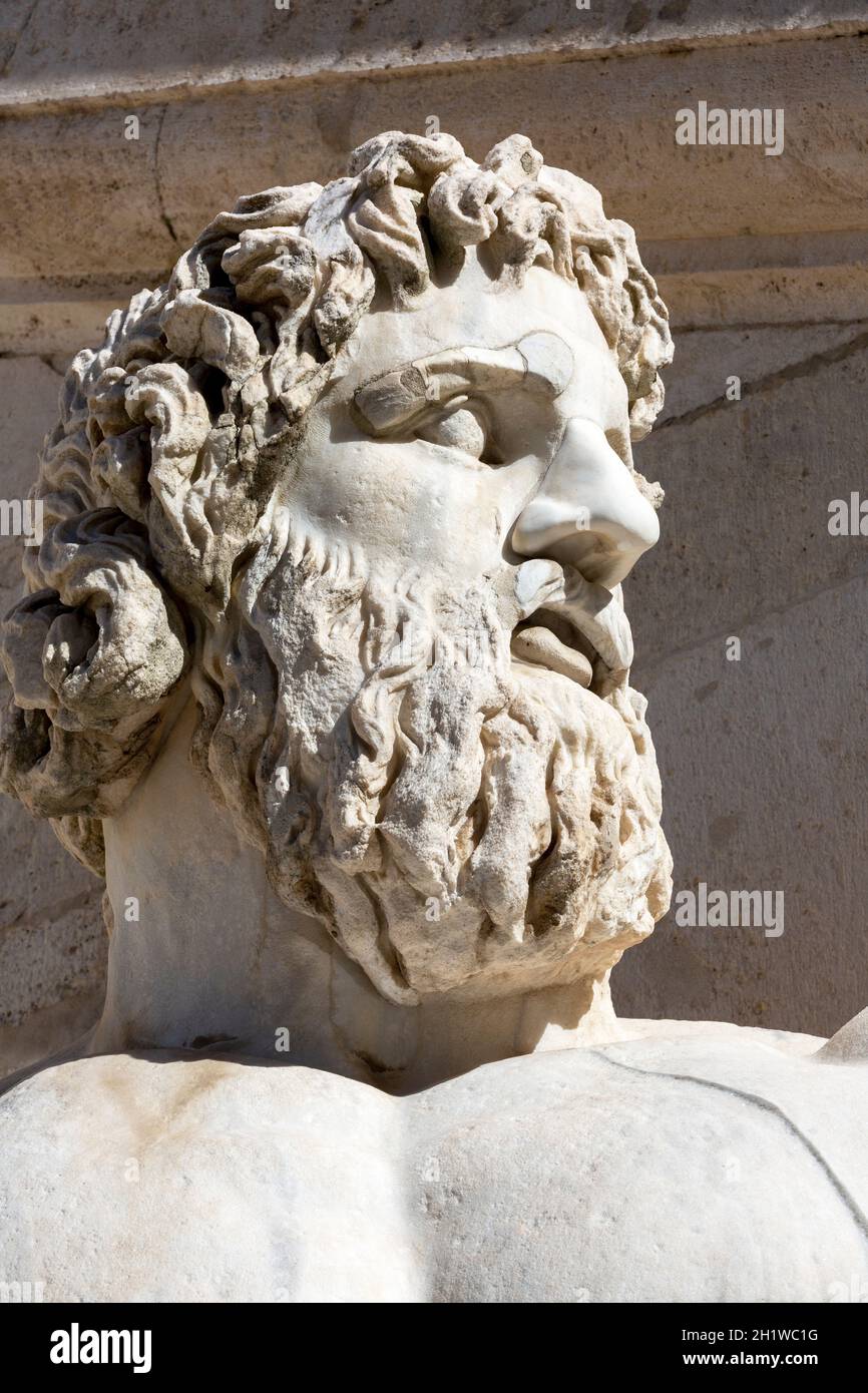 Rome, Italy - October 8, 2020: Statue of Tiber River God (Tiberinus) on ...