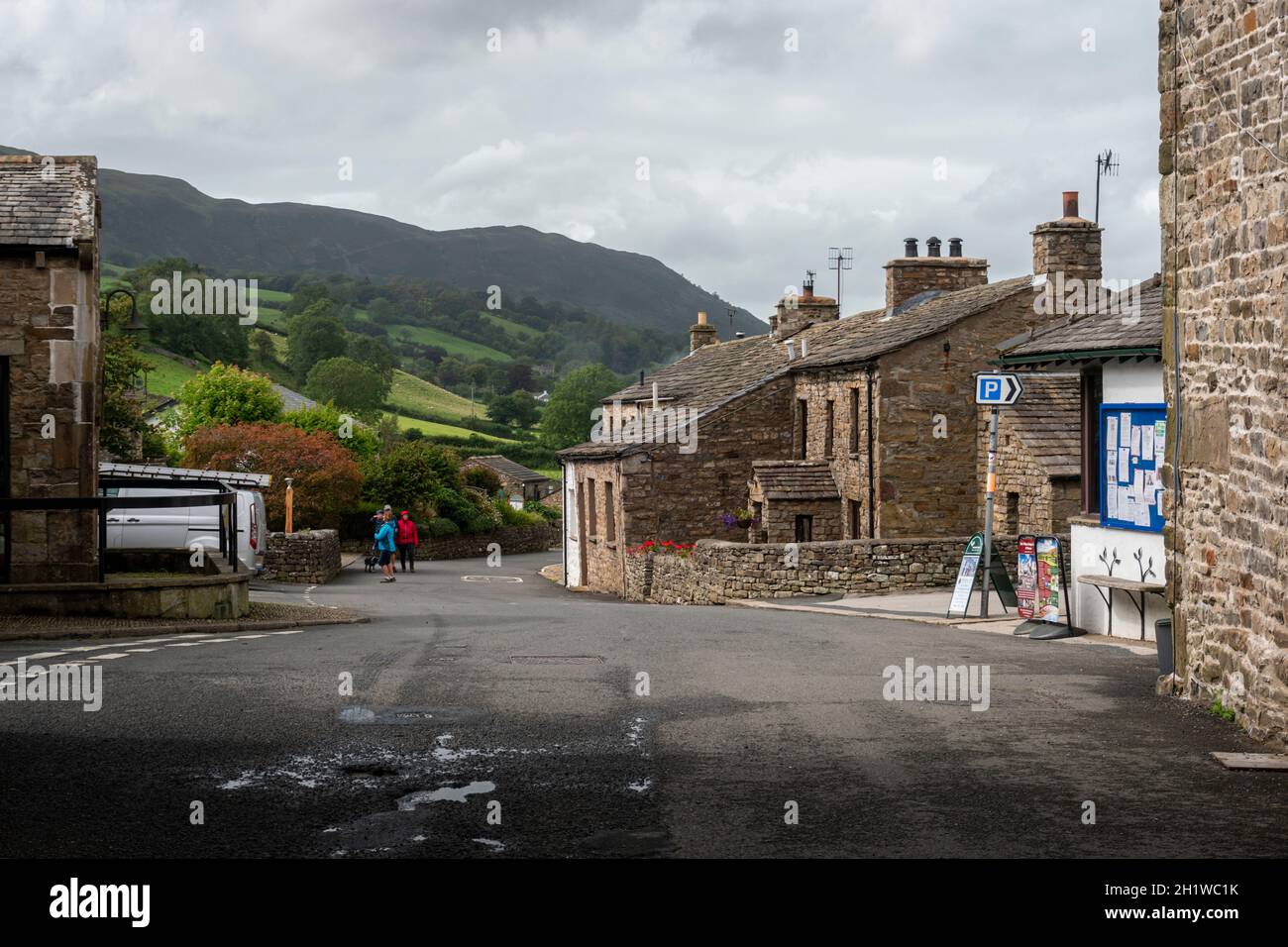 Street view of the village of Dent in the Yorkshire Dales, UK Stock ...