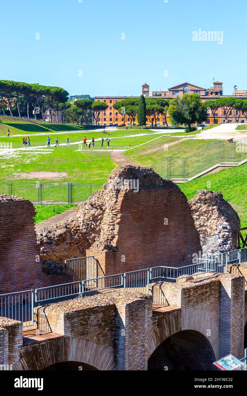 Rome, Italy - October 8, 2020: View of the remains of the Circus ...