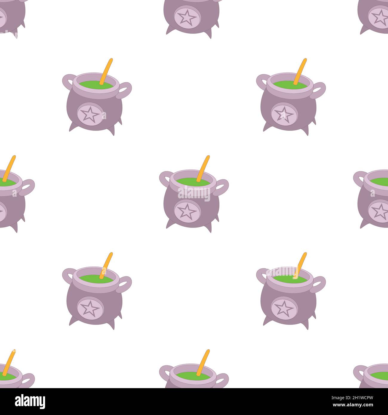 Witch cauldron with green potion pattern seamless background texture ...