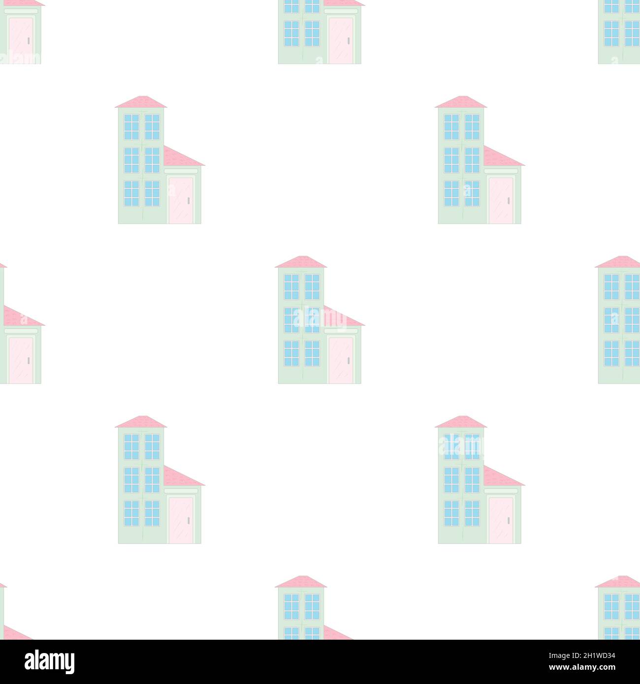 Three storey house pattern seamless background texture repeat wallpaper ...