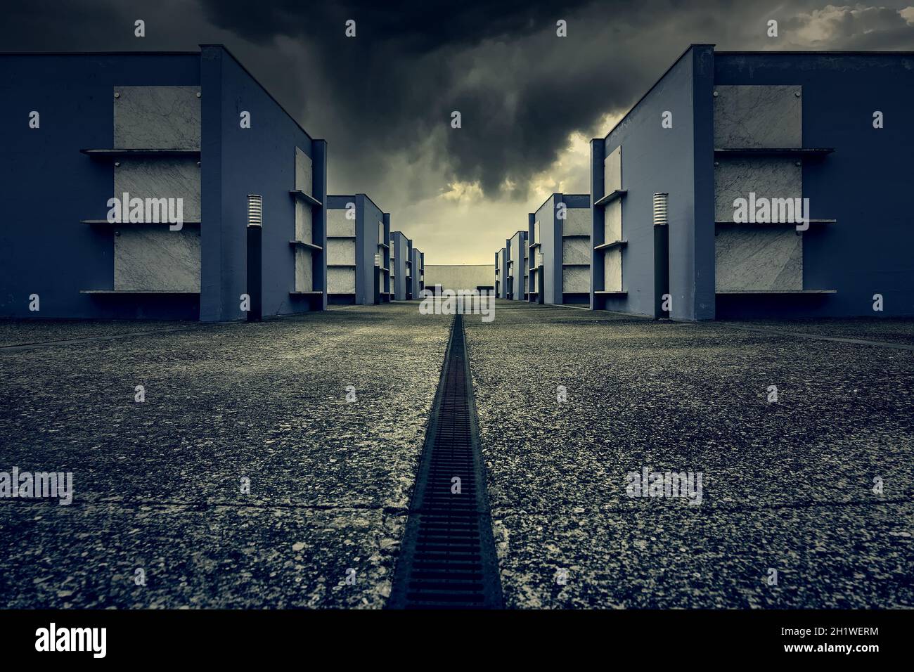 Detail of new construction for tombs, modern cemetery Stock Photo - Alamy